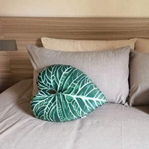 HOFFENDER Leaf Pillows Plant Pillows for Bedroom, Living Room and Patio Green Throw Pillows (Anthurium Regale)