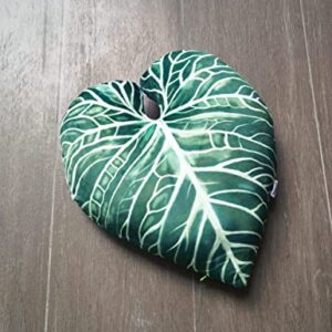 HOFFENDER Leaf Pillows Plant Pillows for Bedroom, Living Room and Patio Green Throw Pillows (Anthurium Regale)