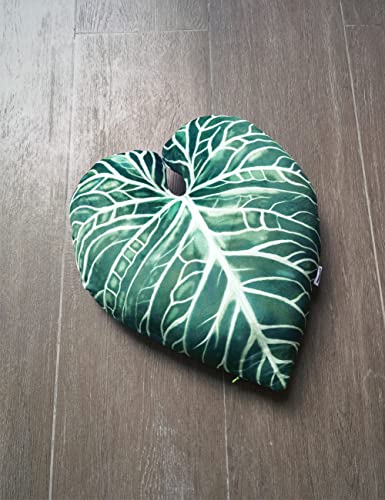 HOFFENDER Leaf Pillows Plant Pillows for Bedroom, Living Room and Patio Green Throw Pillows (Anthurium Regale)