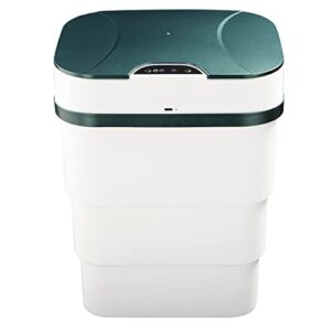 9.5l collapsible smart no touch trash can, refuse bin, waste basket, waste bin for kitchen bathroom,living room,bed room,office (green)