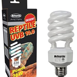 MRREPTILE UVB Reptile Light 10.0, Ideal for Desert Reptiles, Bearded Dragon UVB Light 26W