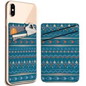 diascia pack of 2 - cellphone stick on leather cardholder ( ethnic boho print pattern pattern ) id credit card pouch wallet pocket sleeve