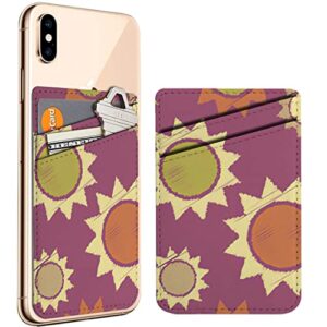 diascia pack of 2 - cellphone stick on leather cardholder ( ethnic boho print pattern pattern ) id credit card pouch wallet pocket sleeve