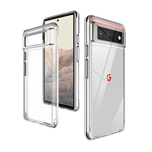 for Google Pixel 6A Case: [Crystal Clear Armor ] [8ft Military Drop Protection] [Non-Yellowing] Fashion Rugged Upgraded Shockproof Protective Phone Case for Google Pixel 6a, Slim Fit