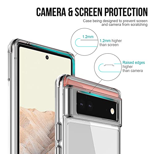 for Google Pixel 6A Case: [Crystal Clear Armor ] [8ft Military Drop Protection] [Non-Yellowing] Fashion Rugged Upgraded Shockproof Protective Phone Case for Google Pixel 6a, Slim Fit