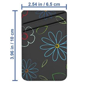 Pack of 2 - Cellphone Stick on Leather Cardholder ( Bright Flowers Daisies Pattern Pattern ) ID Credit Card Pouch Wallet Pocket Sleeve