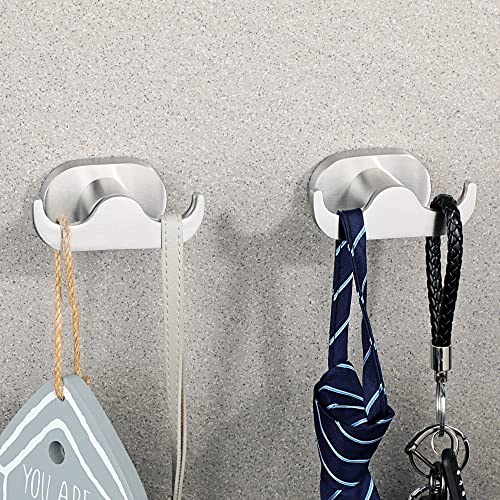 Alise Towel Hook Bathroom Double Robe Hooks Wall Mount Towel Holder Hanger Storage,GKL8502LS-2P SUS304 Stainless Steel Brushed Nickel Pack of 2