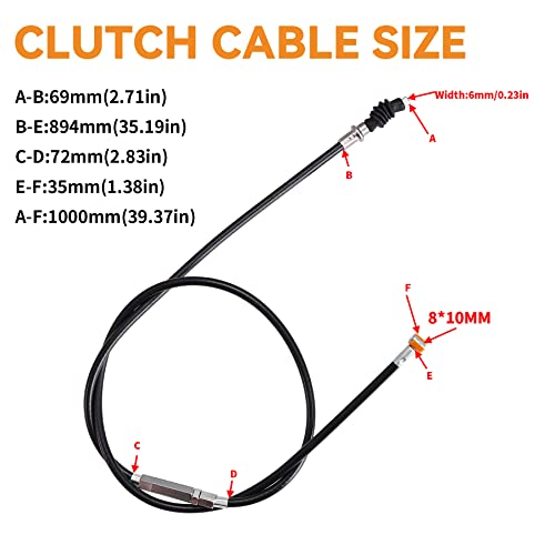 Stylemafia 7/8" Handlebar Left Clutch Lever and 39" Clutch Cable with Adjuster Compatible with 50cc 70cc 90cc 110 cc 125cc SSR Apollo Tao Tao Dirt Pit Bikes