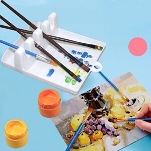 Chistepper 2 Packs Paint Brush Holder Paint Brush Stand Rest with 5 Slots Watercolor Oil Acrylic Painting