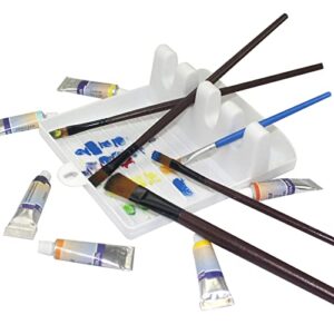 Chistepper 2 Packs Paint Brush Holder Paint Brush Stand Rest with 5 Slots Watercolor Oil Acrylic Painting