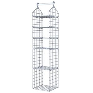 weisha home finishing wardrobe layered storage rack clothes finishing rack dormitory wardrobe clothes hanger storage rack hanging basket hanger five layers of gray