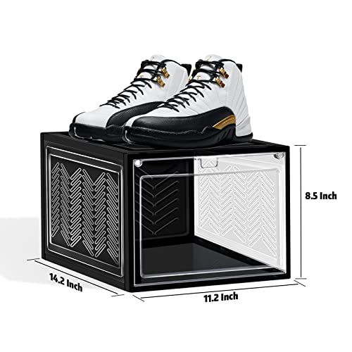 Shoe Boxes Shoe Containers Shoe Organizer for Closet, Shoe Storage Boxes Clear Shoe Boxes Stackable Large Shoe Storage Boxes with Hard Plastic Shoe Boxes Stackable, Clear Shoe Box As your boot & Shoe Boxes Drop Front Shoe Box 2 Pack (WAB2)