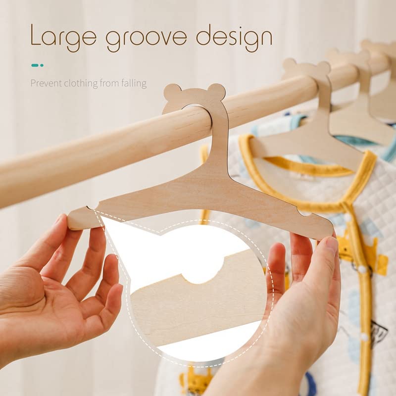 Newborn Hangers for Baby Clothes ,Baby Children Wooden Hangers for Clothes Hangers - 6 Pcs ,30 Pcs Set (9 inches)