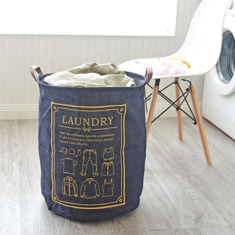 Clothes Hamper Collapsible Laundry Basket - Basket Storage with handles - Used for organizing laundry, dorm, bedroom, towel basket - Dimensions 19 in H X 16 in