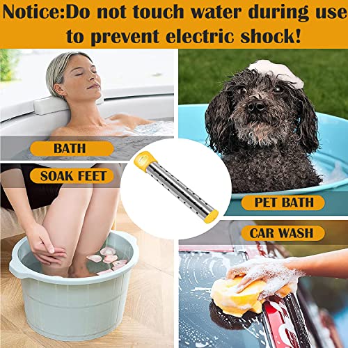 Immersion Water Heater, with 304 Stainless Steel Cover Intelligent Temperature Control and Digital LCD Thermometer Portable Bucket Heater Heat 5 Gallons of Water in Minutes 1500W