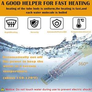 Immersion Water Heater, with 304 Stainless Steel Cover Intelligent Temperature Control and Digital LCD Thermometer Portable Bucket Heater Heat 5 Gallons of Water in Minutes 1500W