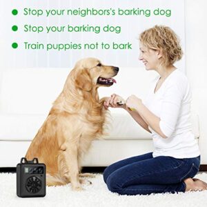 NOLTSE Rechargeable Dog Barking Control Devices, Automatic Anti Barking Device, 4 Levels Ultrasonic Dog Barking Deterrent, USB Charging & Waterproof, 50Ft Effective & Safe Bark Box for Indoor Outdoor