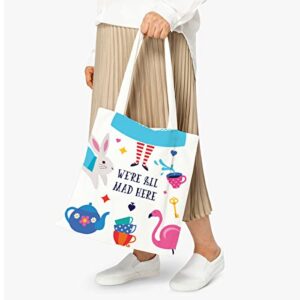 Alice in Wonderland Wonderland Themed Canvas Tote Fun Wonderland Cotton Reusable Tote Shoulder Bag Gifts For Friends Fans Ladies Men Ladies