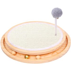 cooenia cat toy roller scratcher pad 2-level turntable sisal scratching 3 tracks balls for indoor cats interactive kitten fun mental physical exercise puzzle