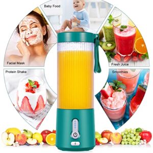 Portable Blender USB C Rechargeable, Personal Blender for Shakes and Smoothies, BPA Free Blender Cups with 6 Blades for Sports, Travel, Home and Office