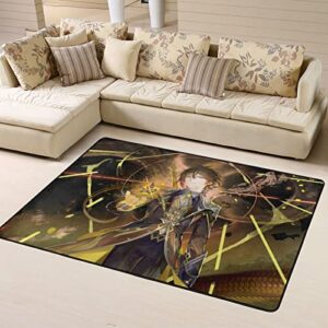 Genshin Impact Zhongli Area Rugs Home Decorator Non-Slip Floor Mat Soft Carpet for Living Dining Bedroom Home 63 X 48 Inch