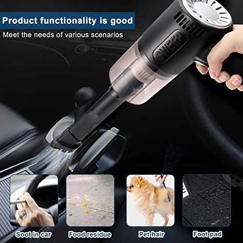 ALMEIOSE Car Vacuum, Portable Mini Vacuum for car Cleaner High Power 8000PA Suction, 15Ft USP Quick Charge Handheld Whole Car Detailing Vacuum， Vacuum Wet Dry for Car, Home and Offic (White)