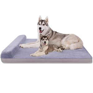 extra large dog bed orthopedic jumbo dog beds pillow pet bed mat 47 inch joint relief pet sleeping mattress, non slip removable washable cover