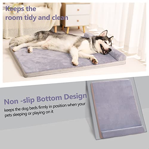 Extra Large Dog Bed Orthopedic Jumbo Dog Beds Pillow Pet Bed Mat 47 inch Joint Relief Pet Sleeping Mattress, Non Slip Removable Washable Cover