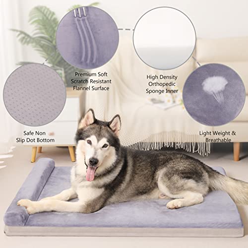 Extra Large Dog Bed Orthopedic Jumbo Dog Beds Pillow Pet Bed Mat 47 inch Joint Relief Pet Sleeping Mattress, Non Slip Removable Washable Cover