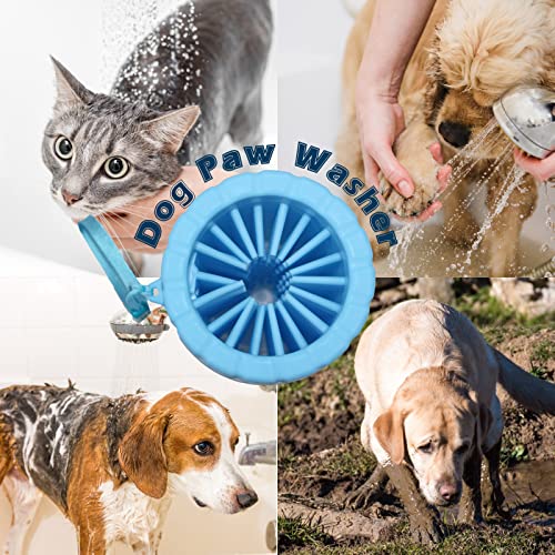 Dog Paw Cleaner-Paw Washer,2 in 1 Paw Cleaner for Dogs with Towel，Suitable for Dogs and Cats (M, Blue)