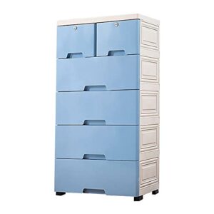 wdzczdoo plastic drawers dresser, storage cabinet with 6 drawers, closet drawers tall dresser organizer, vertical clothes storage tower for clothes, toys, playroom, bedroom furniture (blue)