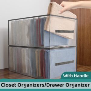 KIKILIE 6 Pack Closet Organizers for Clothing,Foldable Wardrobe Clothes Organizer Underwear Drawer Dividers for Folded Clothes