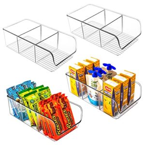 eooch pantry organization and storage bins with dividers – perfect kitchen organization or kitchen storage,fridge organizer, refrigerator organizer bins, cabinet organizers,pantry organizer,4 pack