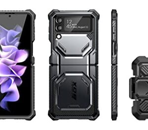 i-Blason Armorbox Series Case for Samsung Galaxy Z Flip 4 5G (2022), Full-Body Rugged Holster Case with Shock Reduction/Bumper (Black)