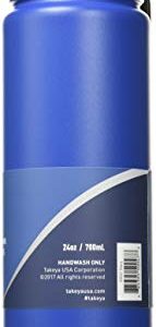 Takeya Originals Vacuum Insulated Stainless Steel Water Bottle, 24 Ounce, Navy & Actives Straw Lid for Insulated Water Bottle, Wide Mouth, Onyx