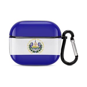 taiziyeah full printed case for airpods 3 el salvador flag headset case with keychain for women and men