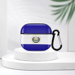 TAIZIYEAH Full Printed Case for AirPods 3 El Salvador Flag Headset Case with Keychain for Women and Men