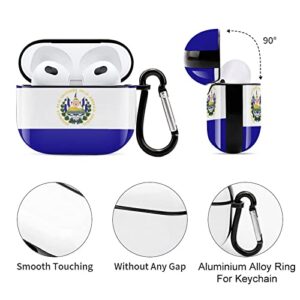 TAIZIYEAH Full Printed Case for AirPods 3 El Salvador Flag Headset Case with Keychain for Women and Men