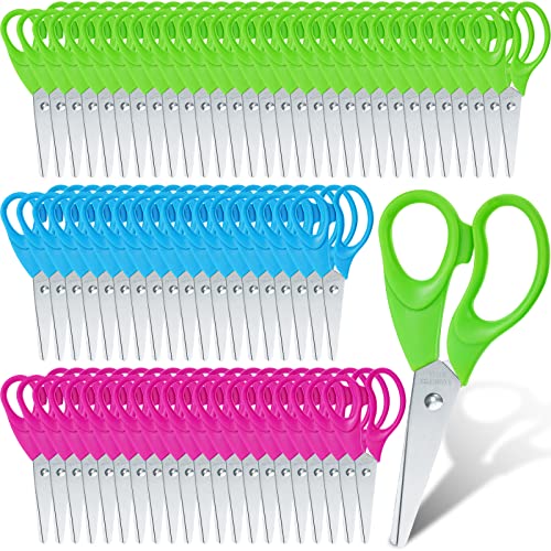 90 Pack Kids Scissors Bulk 5.5 Inch Student Scissors Children Safety Scissors Rounded Tip Child Scissors with Comfort Grip for School and Classrooms Supplies Essentials