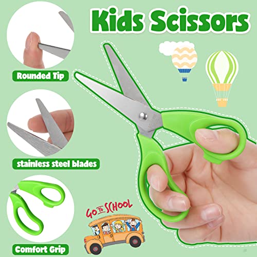 90 Pack Kids Scissors Bulk 5.5 Inch Student Scissors Children Safety Scissors Rounded Tip Child Scissors with Comfort Grip for School and Classrooms Supplies Essentials