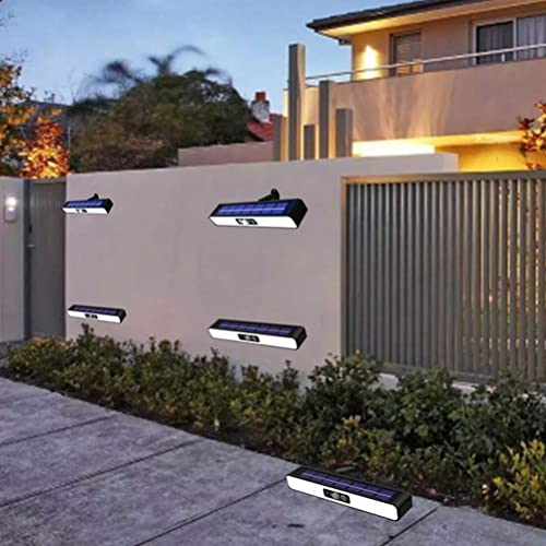 Aolyty Solar Lights Outdoor, 3 Work Modes Solar Strobe Lights Waterproof Wall Light Solar Warning Lights Bright White Light/Red & Blue Light Flashing for Garden Patio Yard Front Door Home