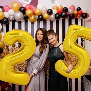 TONIFUL 50 Inch Large Gold Number Balloons 0-9, Foil Mylar Big Digital Balloon Number 5 Digit five for Birthday Party, Wedding, Bridal Shower, Engagement, Photo Shoot, Anniversary (Gold five)