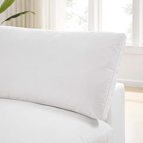 Modway Commix Down-Filled Overstuffed Upholstered Sectional Sofa Armless Chair in Pure White