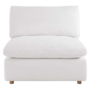 Modway Commix Down-Filled Overstuffed Upholstered Sectional Sofa Armless Chair in Pure White