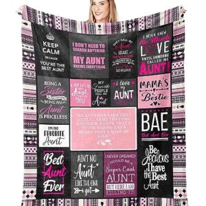 Best Aunt Gifts from Niece Aunt Birthday Gift | Best Aunt Ever Blanket with Great Sentences | Best Aunt Auntie Ever Gift from Nephew Happy Christmas Bday Present for Auntie Throw Blanket 50” X 60”