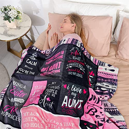 Best Aunt Gifts from Niece Aunt Birthday Gift | Best Aunt Ever Blanket with Great Sentences | Best Aunt Auntie Ever Gift from Nephew Happy Christmas Bday Present for Auntie Throw Blanket 50” X 60”