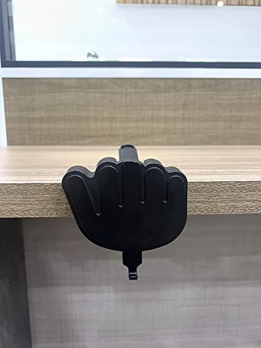 Middle Finger Key Holder Hanger, Funny Gift Key Hook, Self Adhesive Wall Retractable Key Holder for Home Decor Office 【Black / 1 Pack】