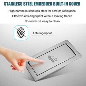 Countertop Flap Lid Built-in Stainless Steel Trash Grommet, Flexible Center Swing Flush Recessed Trash Can Lid, Polished Stainless Steel Grommets, Waste Chute Cover Recessed Counter Top Cover