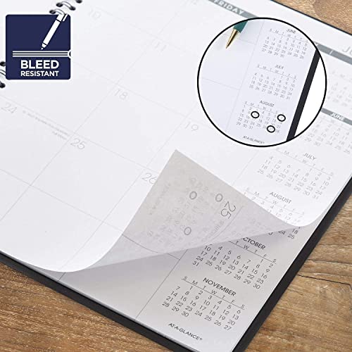 2023 Monthly Planner & Appointment Book By At A Glance - Large 9" x 11" - Black - Professional Spiral Bound Annual 15 Month Schedule Calendar For Women And Men