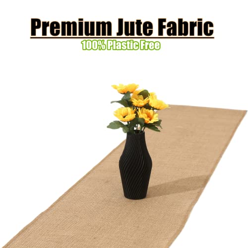 KENNUOCAT Burlap Table Runners for Rustic Charm - 2 Pack 30x275cm, Natural Jute Fabric Rolls for Weddings, Home Decor & Events - Elevate Your DIY Crafts- Perfect for Any Creative Project